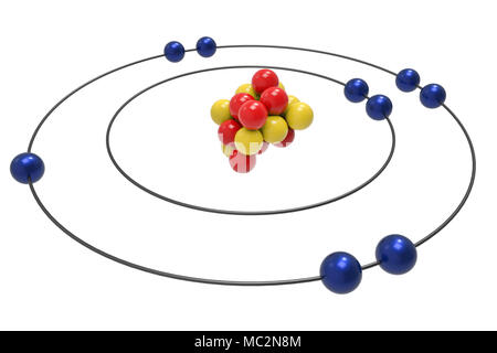 3d render of atom structure of fluorine isolated over white Stock Photo ...