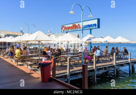 Cicerello's restaurant wharf side tables at Fremantle Fishing Boat ...