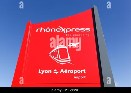 Rhône Express train for Saint-Exupery airport, Lyon, Rhône, France ...