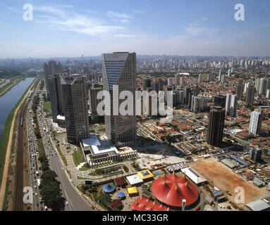 Aerial view, Avenue Engineer Luis Carlos Berrini, Brooklin Novo, Sao ...
