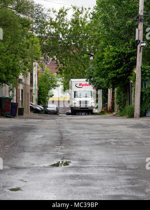 Green back alley in Montreal part of a community project by citizens to ...