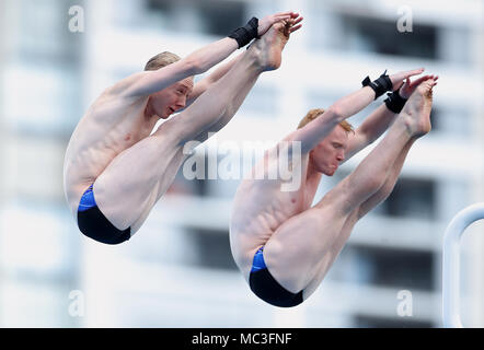 Lucas Thomson in the Men's 10m preliminary round during the British ...