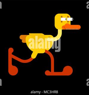 Duck in shock cartoon style. Frightened eyes. Panic Bird Stock Vector ...