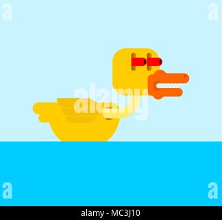 Duck in shock cartoon style. Frightened eyes. Panic Bird Stock Vector ...