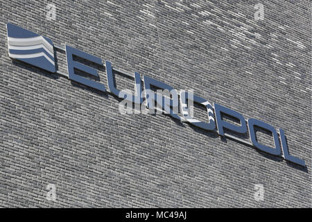 The Europol Logo in the Europol headquarters in The Hague, Netherlands ...