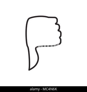 Put dislike icon outline vector. Social media. Negative person Stock ...