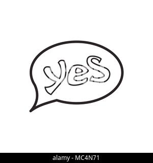 Word yes icon, outline style Stock Vector Image & Art - Alamy