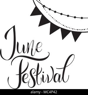 Midsummer lettering. Elements for invitations, posters greeting cards ...