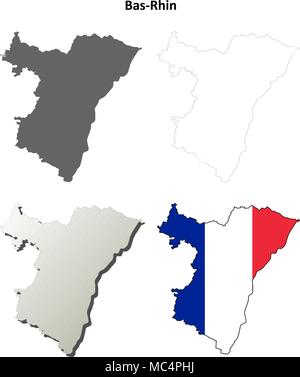 Bas-Rhin, Alsace outline map set Stock Vector Image & Art - Alamy