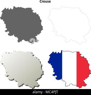 Creuse department outline map set Stock Vector Image & Art - Alamy