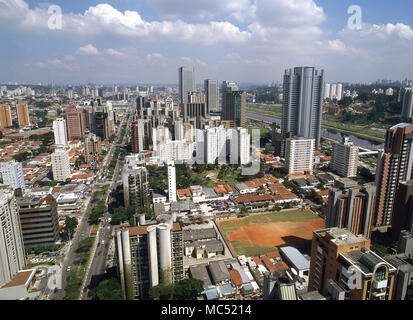 Aerial view, Avenue Luis Carlos, Berrini, Sao Paulo, Brazil Stock Photo ...
