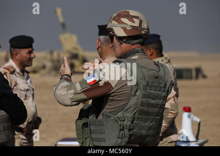 French forces train Iraqi army soldiers through a live fire exercise ...