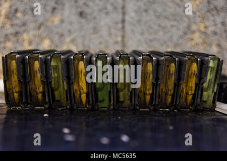 U.S. M4 carbine is shown in its disassembled state as members of the U ...