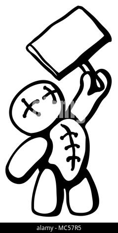 Voodoo doll stencil black, vector illustration, vertical, isolated ...