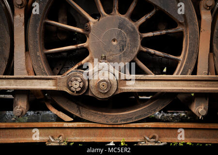 Drive train of a restored steam locomotive engine, Sumpter Valley ...