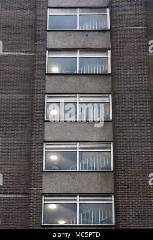 facade of the building. geometric patterns from windows and balconies ...