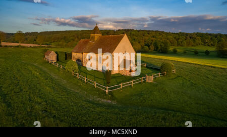 Aerial View of St Hubert's Church in Idsworth, Hampshire - UK Stock ...