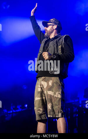 German rapper Sido live at the Heitere Open Air festival in Zofingen ...