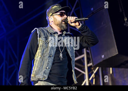 German rapper Sido live at the Heitere Open Air festival in Zofingen ...