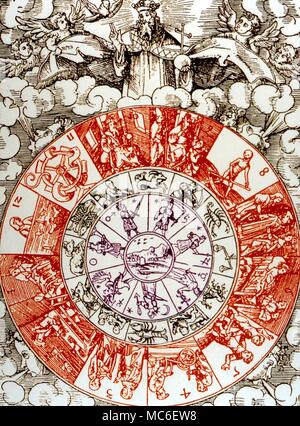 SPHERES The zodiac and the planetary spheres, set within a crescent of ...
