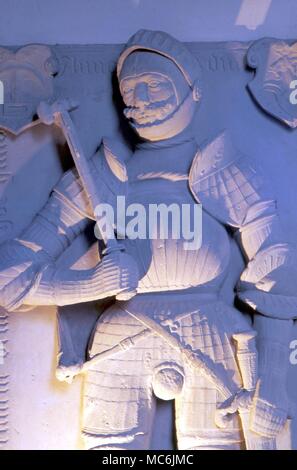Detail of effigy of Georg von Frankenstein, the so-called Dragon Slayer ...