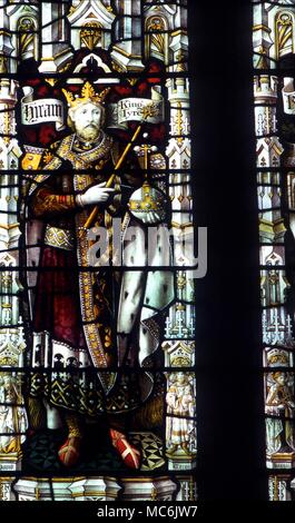 Masonic stained glass window in Lerwick Town Hall in the Shetland Isles ...