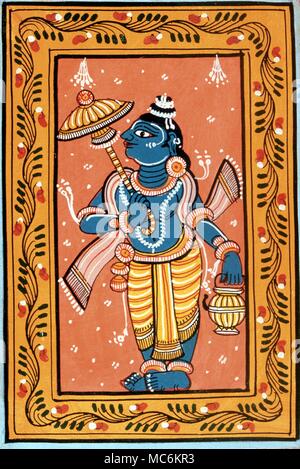 Hindu Mythology. Modern (mid-century) gouache of the Hindu gods ...