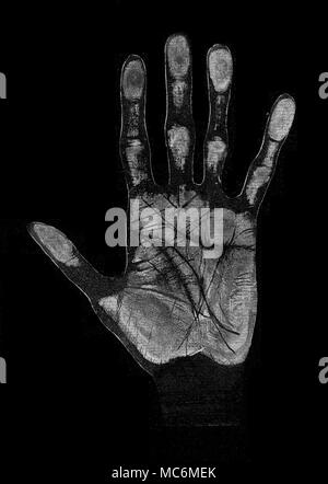 PALMISTRY - FAMOUS HAND PRINTS The print (made on smoked paper) of the ...