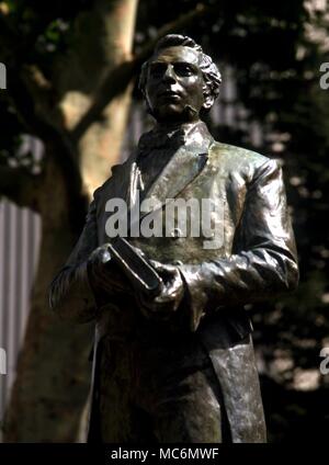 Statue of Mormon history at Salt Lake Temple Square, Utah Stock Photo ...