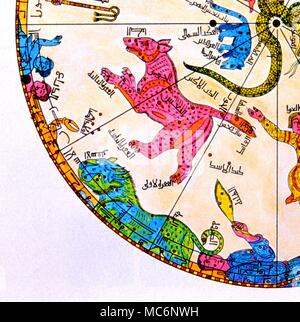 Nineteenth century 'Arabic' star map. The quadrant in this detail ...