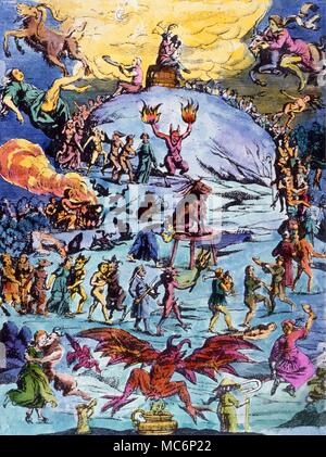 WITCHCRAFT An 18th century print of a nocturnal Sabbat, with the witch ...