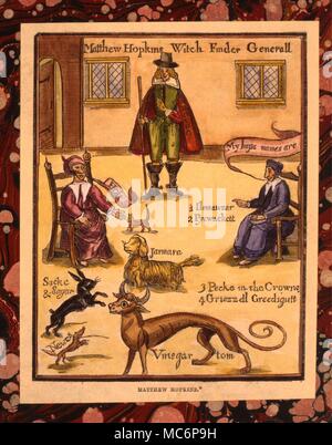 Matthew Hopkins Witch Finder General, 17th century woodcut Stock Photo ...