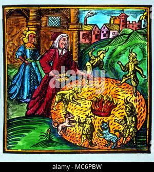 The witch Anne Bodenham. divining the future with aid of demons, a cat ...