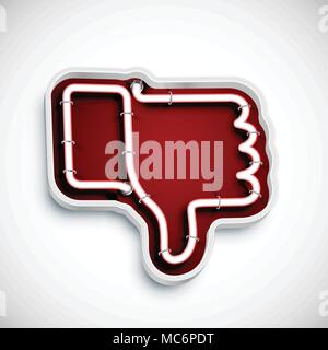 Neon dislike sign with tubes off in 3D speech bubble, vector ...