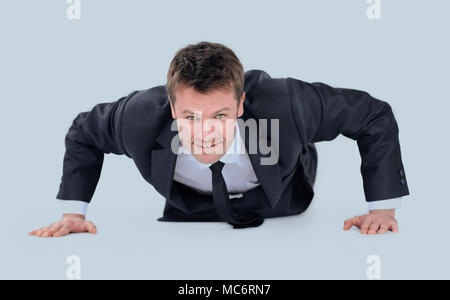 young businessman being wrung out from a floor Stock Photo - Alamy