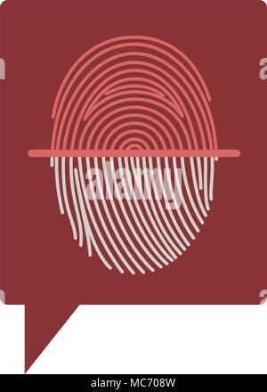 speech bubble with fingerprint access vector illustration design Stock ...