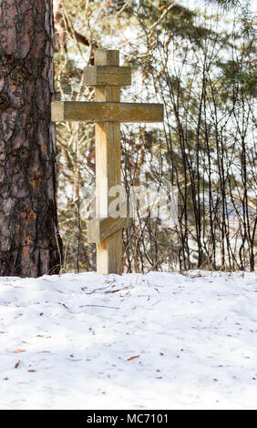 cross with jesus at a place in the forest during hiking Stock Photo - Alamy