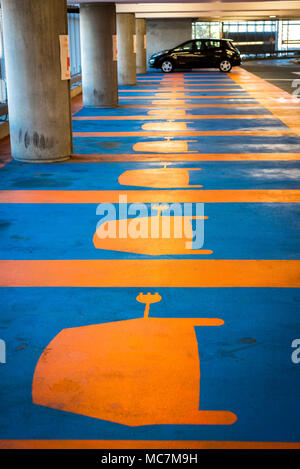 Empty parking bays in a multi storey car park Stock Photo - Alamy
