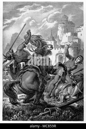 Engraved illustration to 'Parsival', from the 1888 German edition, Das ...
