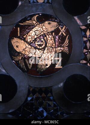 Symbols - Fish Symbol of Christ in the form of fishes in a mediaeval ...