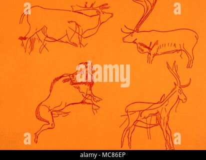 CAVE PAINTINGS AND DRAWINGS. Prehistoric cave painting of Horse from ...