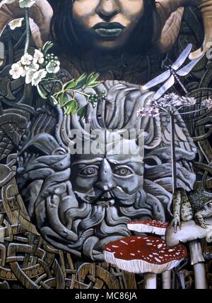 CELTIC Painting by Gordon Wain (detail) of pagan Romano-Celtic God ...