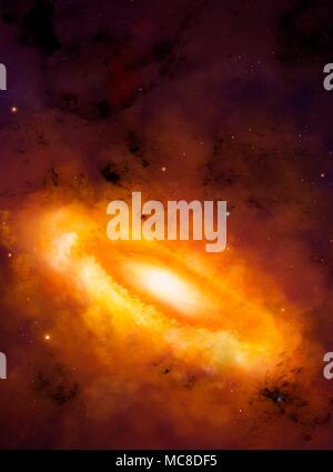 Solar system formation. Artwork of the primordial nebula (solar nebula ...