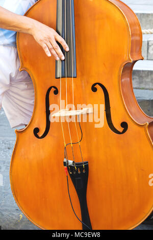 Professional symphonic string orchestra performing on stage and playing ...