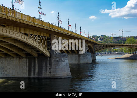Scenic view of the recently renewed Margit bridge in Budapest Stock ...