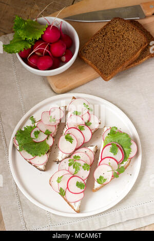 Sandwiches with rye bread, soft cheese, and raspberry Stock Photo - Alamy
