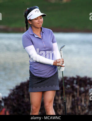 April 11, 2018 - Brianna Do reacts to her chip on the 8th hole during ...