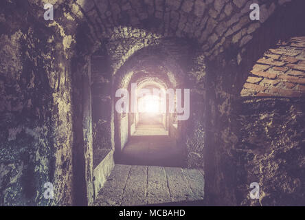Dark corridor in the dungeon Stock Photo - Alamy
