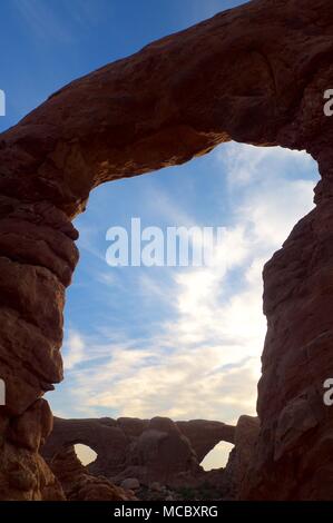 Triple Arch Arches National Park World Heritage UTAH USA Stock Photo ...
