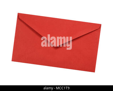 Red envelope on white background Stock Photo - Alamy